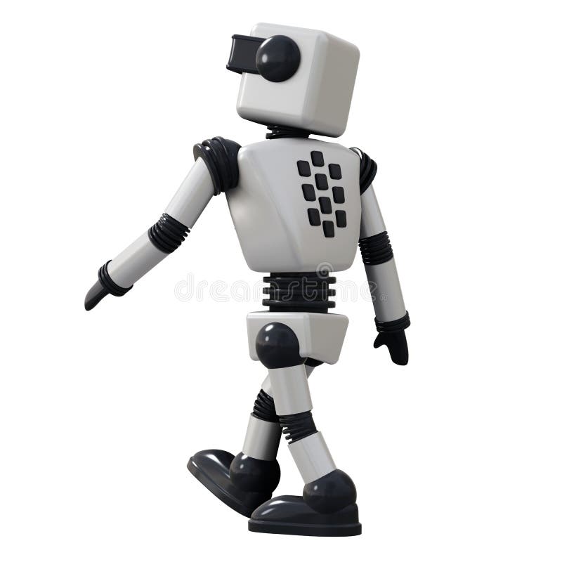 White Android Robot Isolated on White Background. 3D Rendering. Stock ...