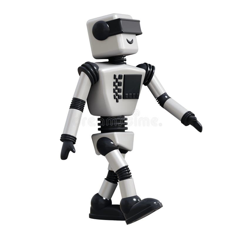 White Android Robot Isolated on White Background. 3D Rendering. Stock ...