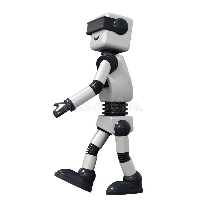 White Android Robot Isolated on White Background. 3D Rendering. Stock ...
