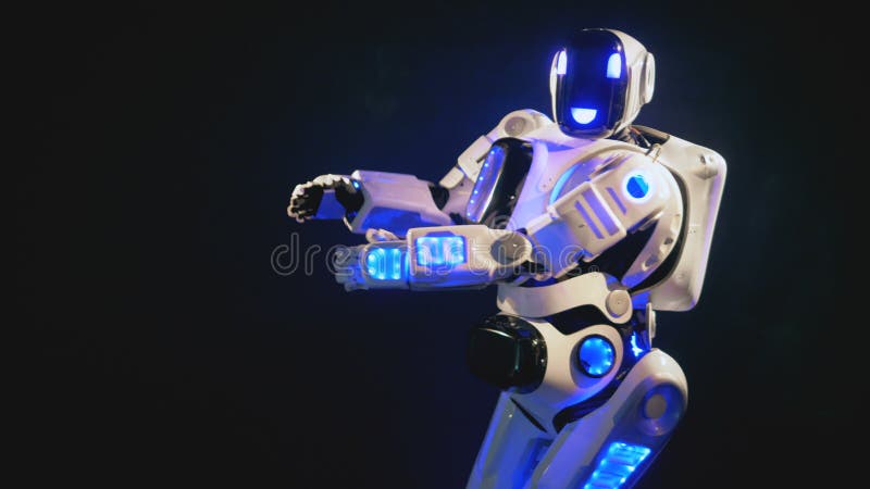 Robot Moves Its Arm Up, Then Puts it Down. Stock Video - Video of ...