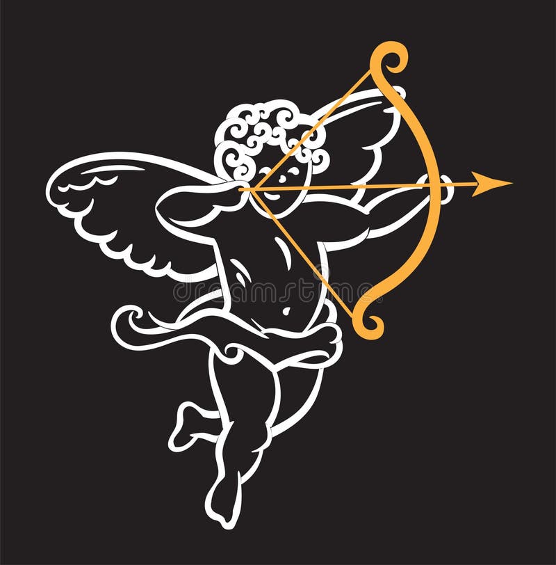 White Angel Shooting from a Bow Stock Vector - Illustration of shoots ...