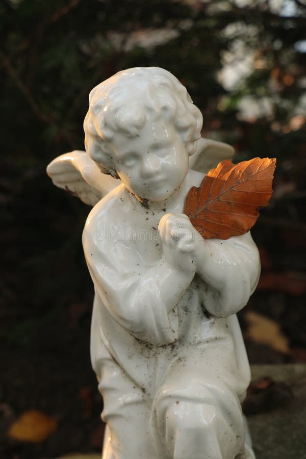White angel statue stock photo. Image of death, carving - 261409206