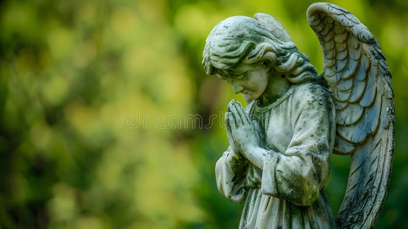 A White Angel Statue is Praying with Its Hands Together Stock ...