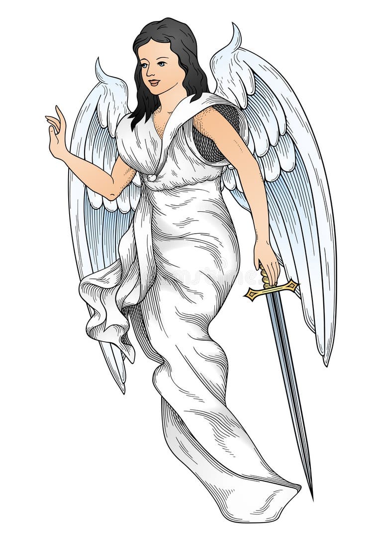 Angel Girl Brown Hair Stock Illustrations – 169 Angel Girl Brown Hair ...