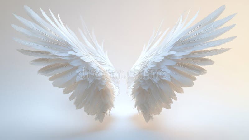 White Angel Wings on Soft Light Background Stock Illustration - Illustration of holy, spiritual ...
