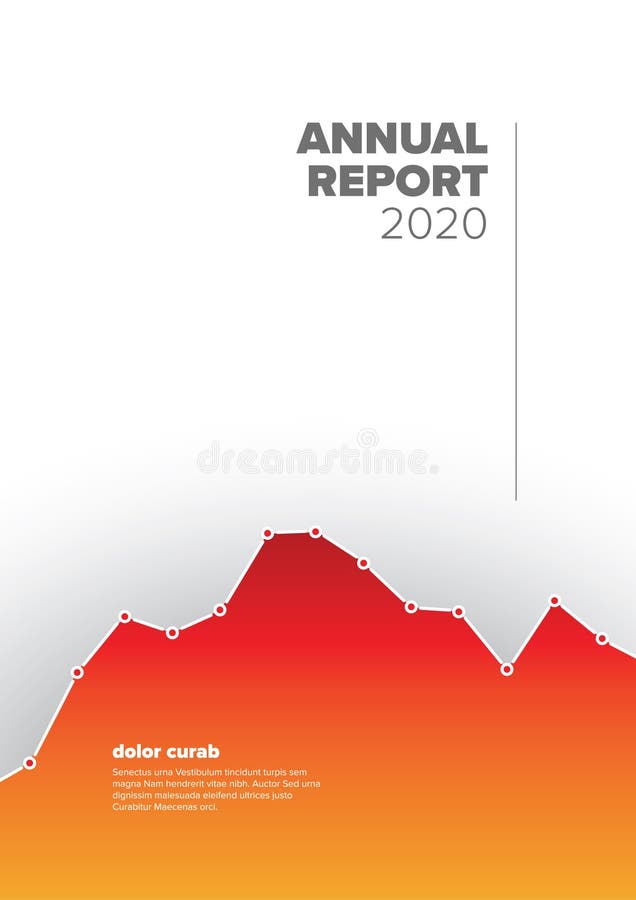 White Annual Report Cover Template with Abstract Graph Stock Vector ...