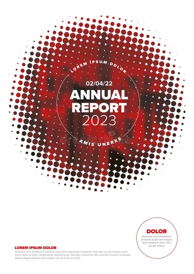 White Annual Report Front Cover Page Template with Red Photo in ...