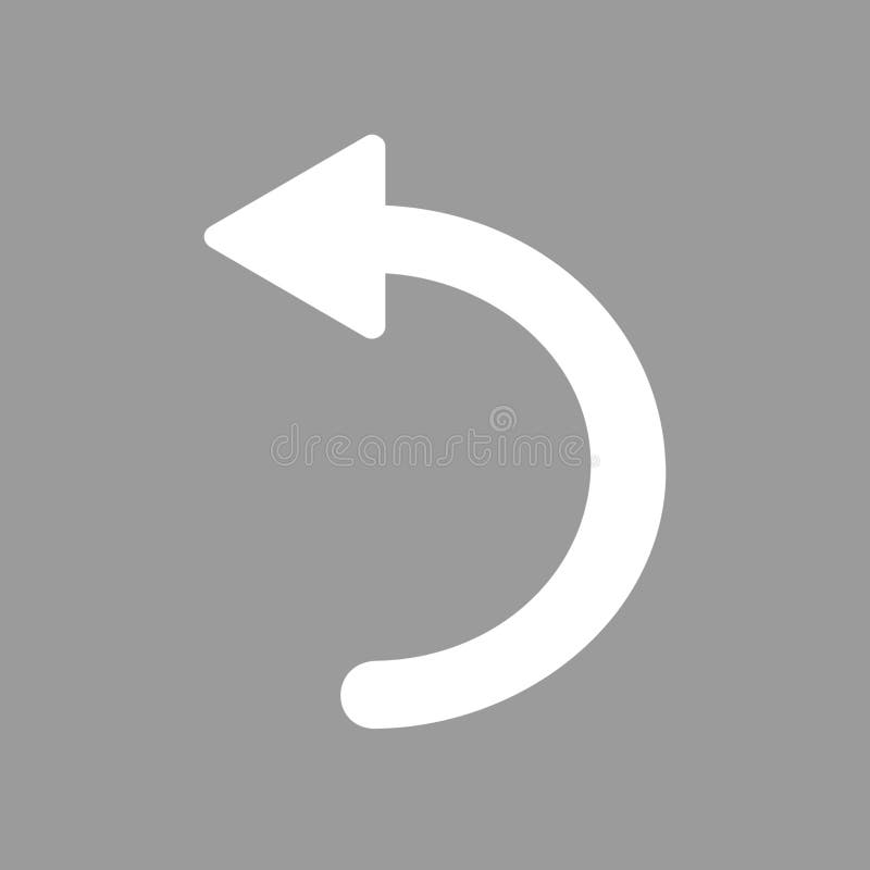 White Anticlockwise Arrow Icon or Symbol Stock Illustration ...