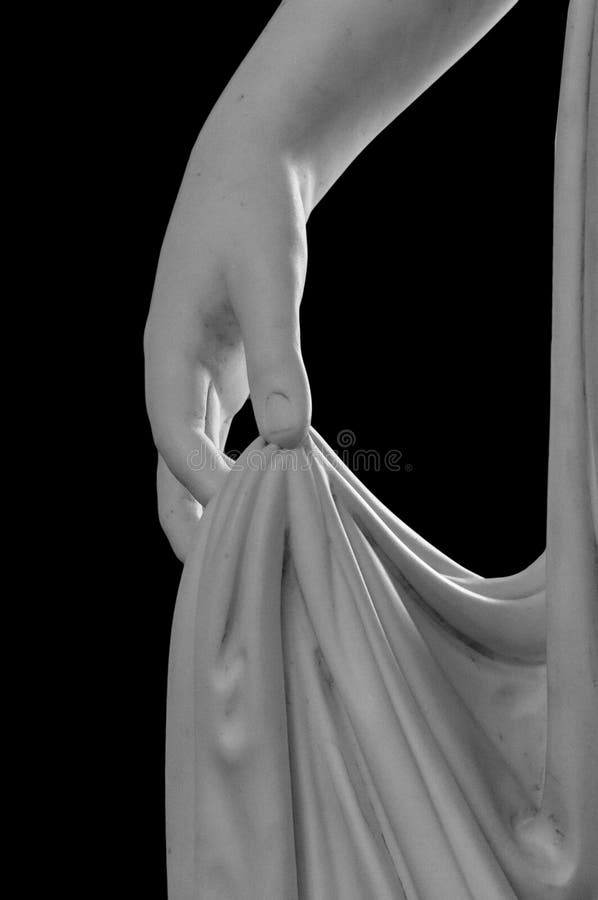 White Antique Marble Stone Statue Detail of Human Hand Stock Photo ...