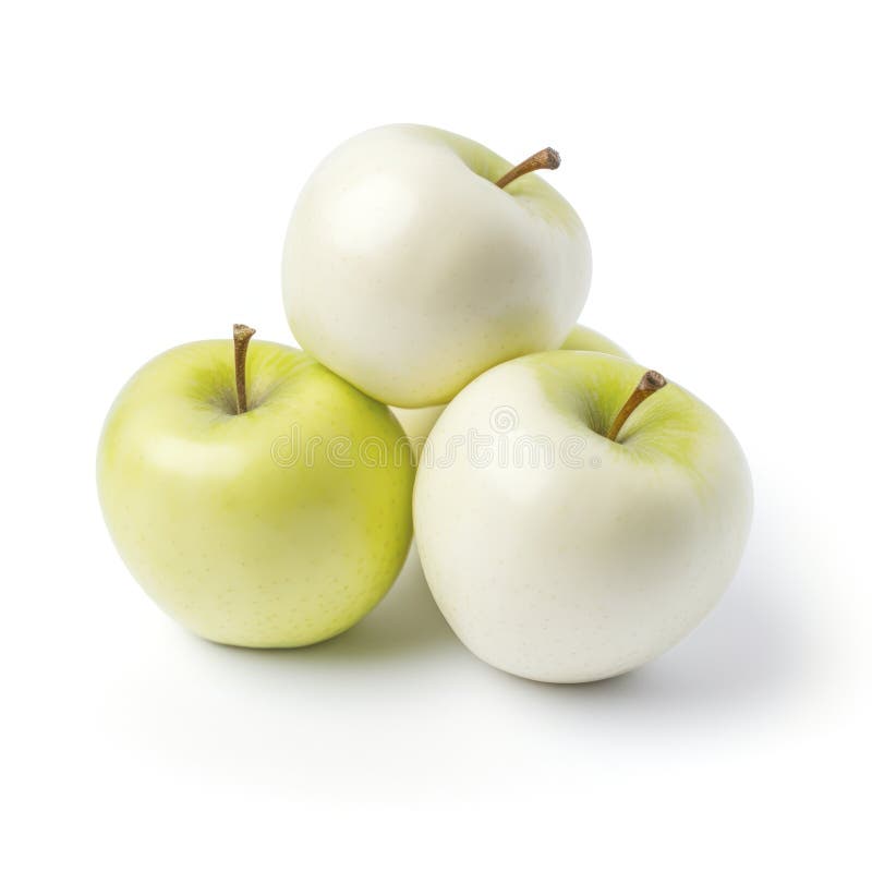 White Apples Isolated on a White Background Stock Image - Image of food ...