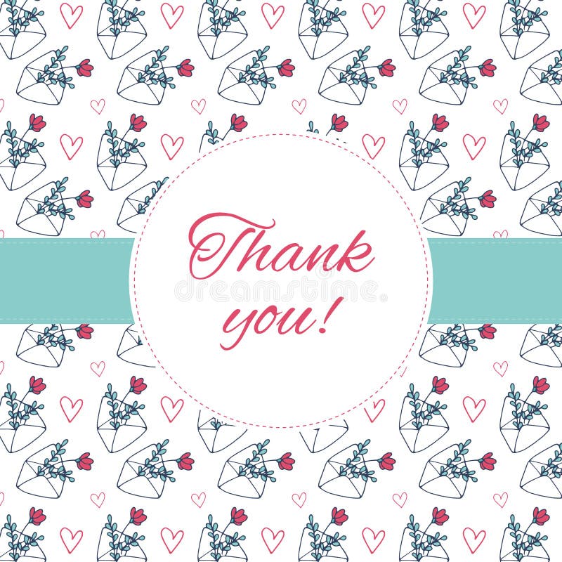 White Appreciation Card with a Floral Pattern. Thank You Card Stock ...