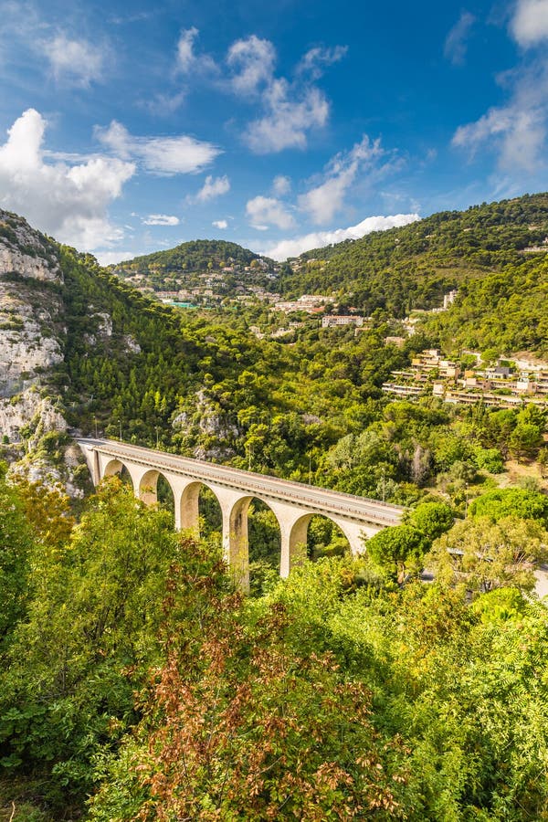 White Arc Bridge on Moyenne Corniche -Eze,France Stock Image - Image of ...