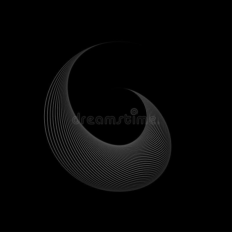 White Arc, Dynamic Shape on Black Background Stock Vector ...