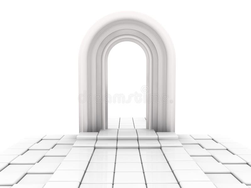 White arch stock illustration. Illustration of render - 18593857