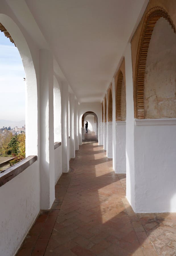 Arch corridor stock image. Image of arch, road, green - 46055835