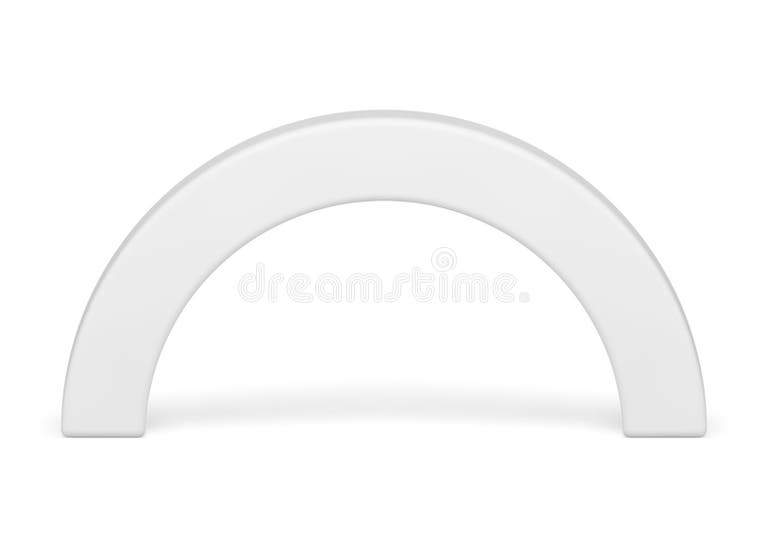 White Arch Curved Column Geometric Entrance Exit Doorway 3d Element ...