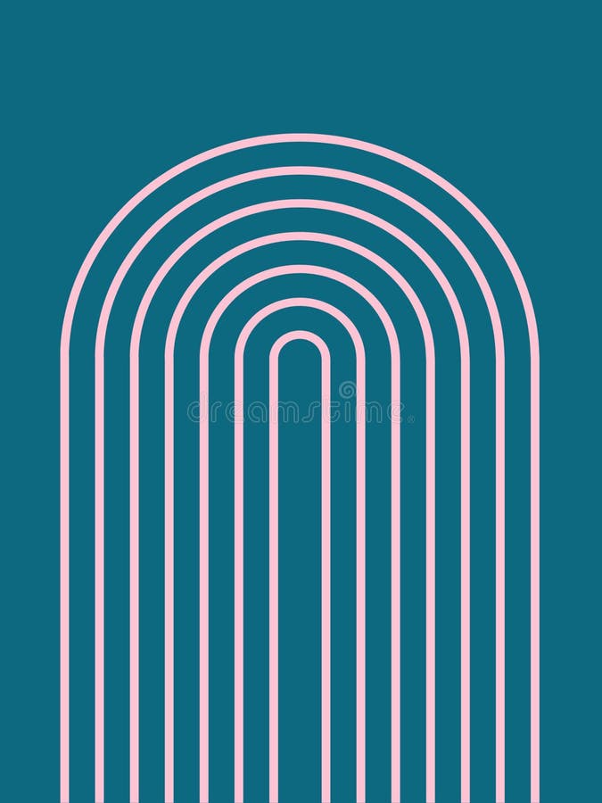 White Arch with Lines in Green Background Stock Illustration ...