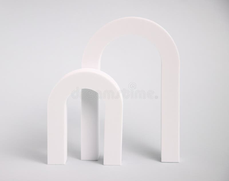 White Arch Mockup, Product Presentation Stock Image - Image of wall ...