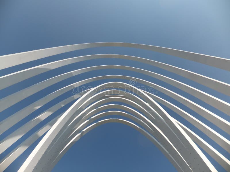 The White Arched Building Frame Landscape Stock Image - Image of ...