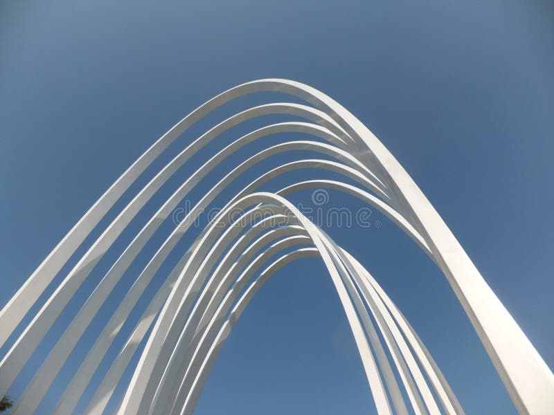 The White Arched Building Frame Landscape Stock Photo - Image of urban ...