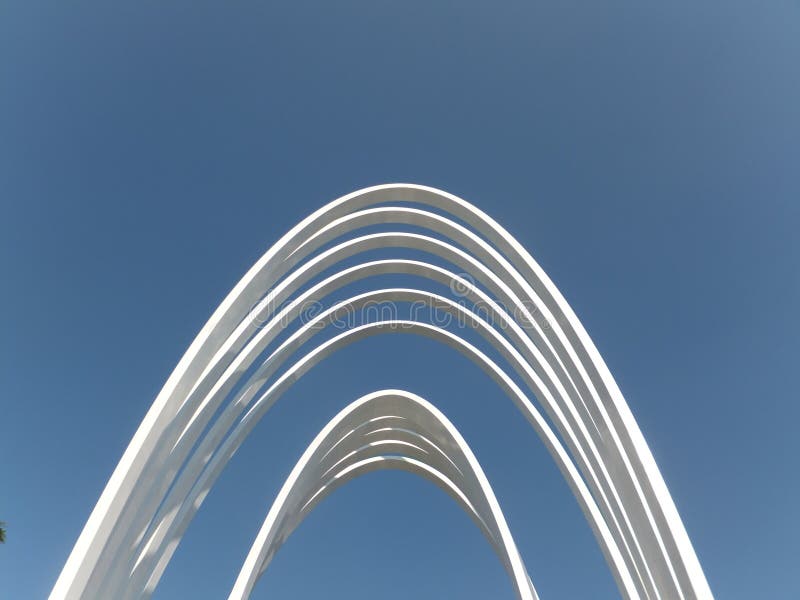 The White Arched Building Frame Landscape Stock Image - Image of ...