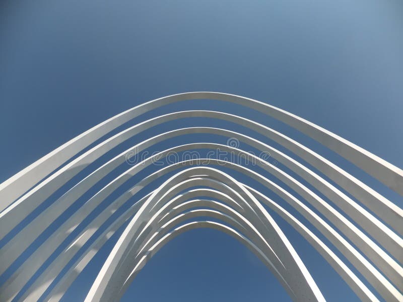 The White Arched Building Frame Landscape Stock Image - Image of ...