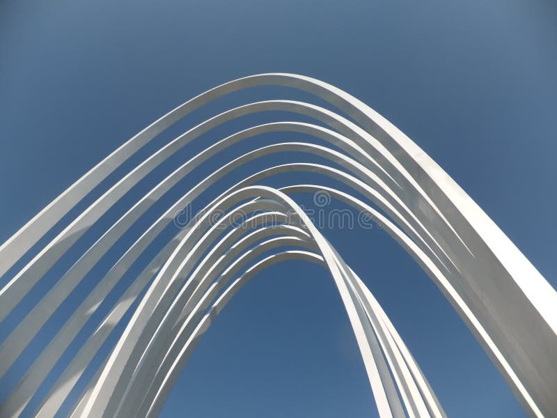 The White Arched Building Frame Landscape Stock Image - Image of modern ...