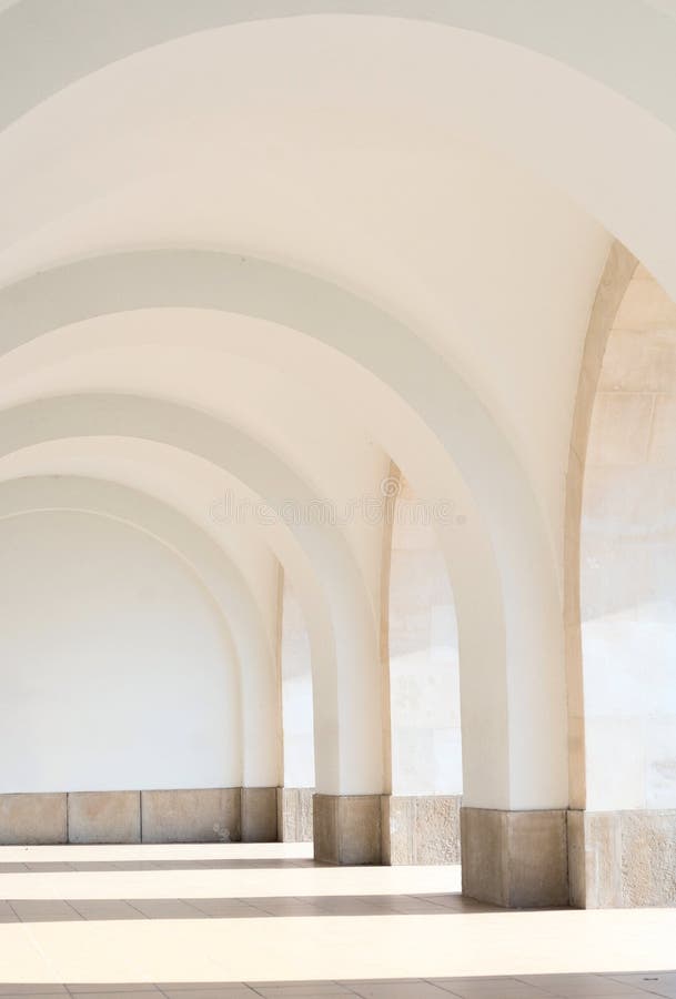 White arched pathway stock image. Image of building, line - 16437835