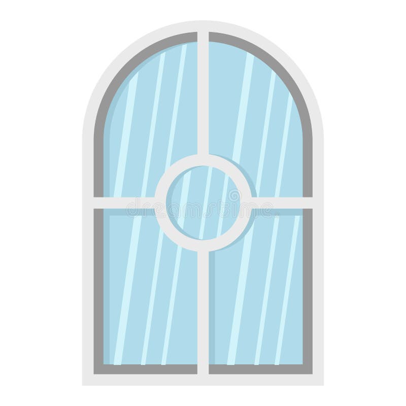 White arched window icon stock vector. Illustration of comfortable ...