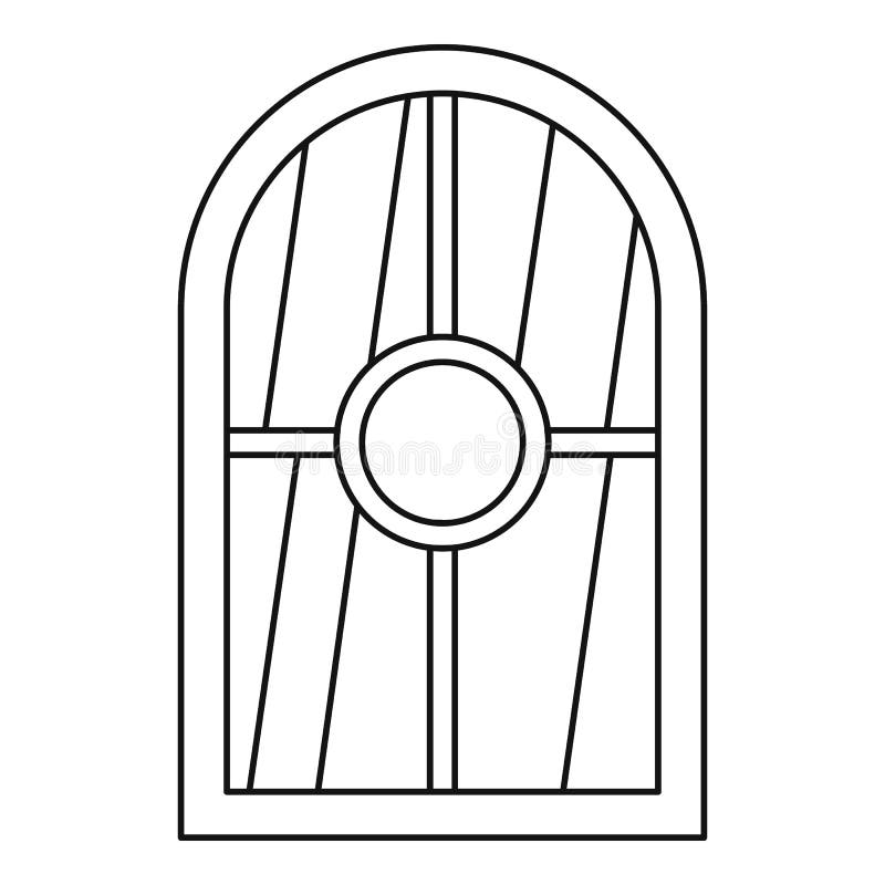 White Arched Window Icon Outline Stock Vector - Illustration of outline ...