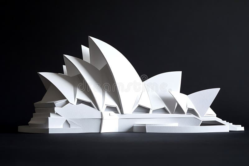 White Architectural Model of Famous Opera House Stock Illustration ...