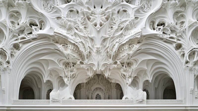 White Architectural Model, Intricate Facade, Indoor Setting, Design ...