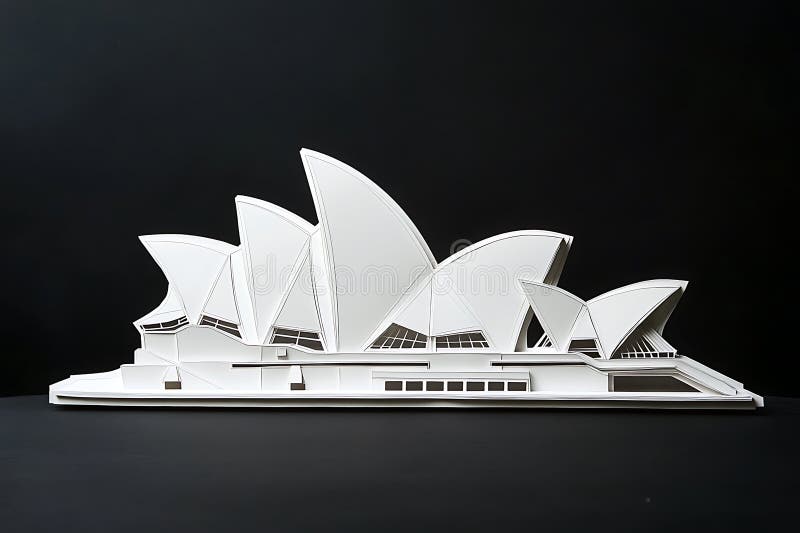 White Architectural Model of Sydney Opera House Stock Illustration ...
