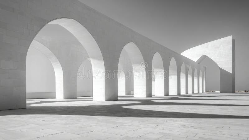 White Architectural Structure with Many Arches Stock Illustration ...