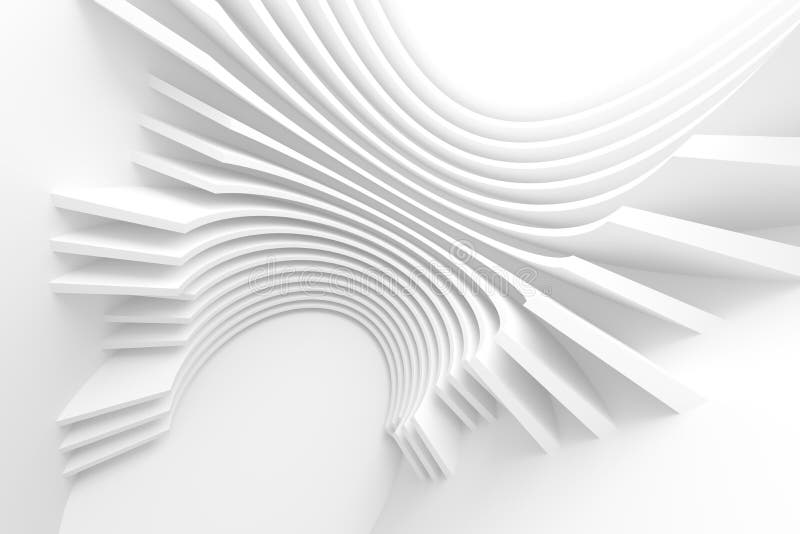 White Architecture Circular Background. Modern Building Design Stock ...