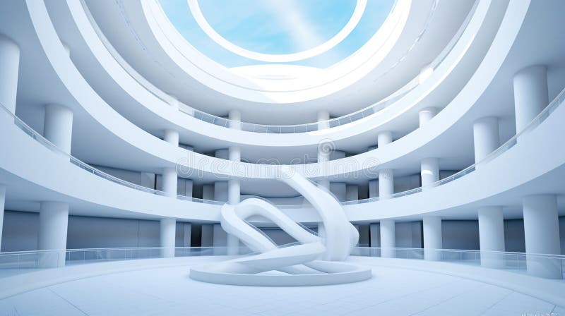 White Architecture Circular Background. Modern Building Design ... White Architecture Circular Background. Modern Building Design ...