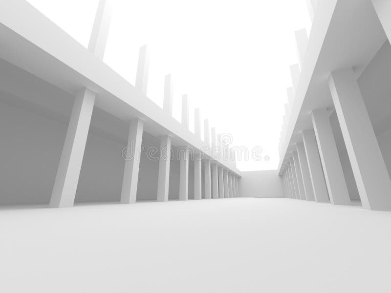 White Architecture Construction Modern Interior Background Stock ...