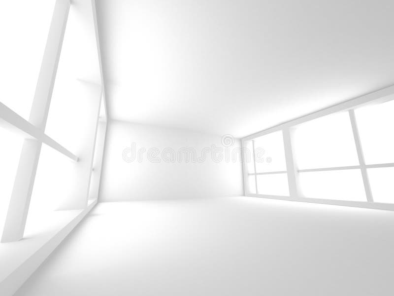 White Architecture Construction Modern Interior Background Stock ...