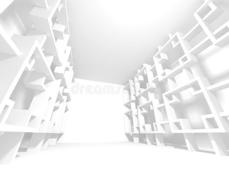 White Architecture Construction Modern Interior Background Stock ...