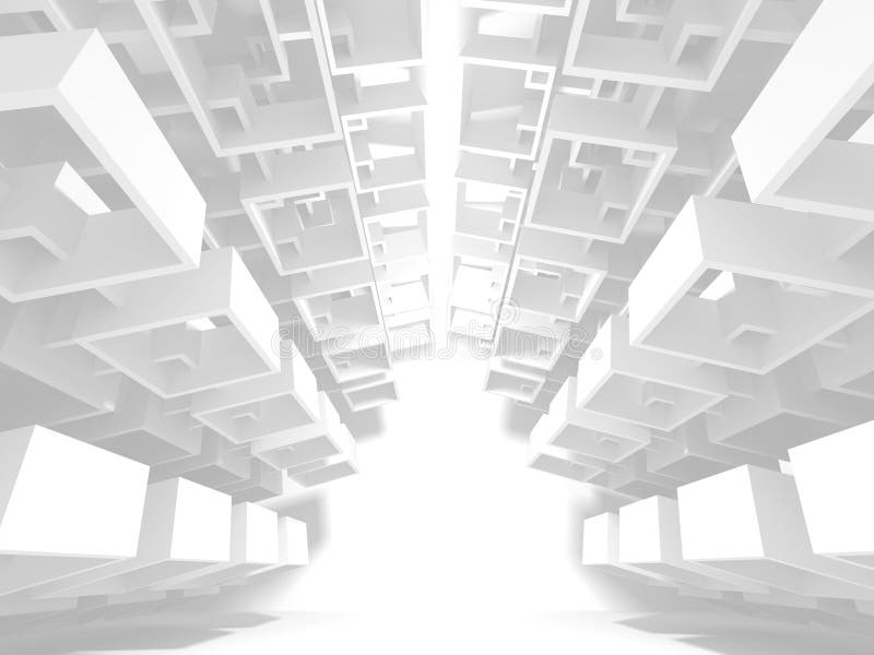 White Architecture Construction Modern Interior Background Stock Photo ...