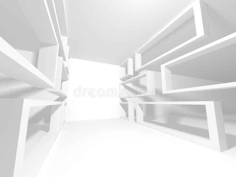 White Architecture Construction Modern Interior Background Stock Photo ...
