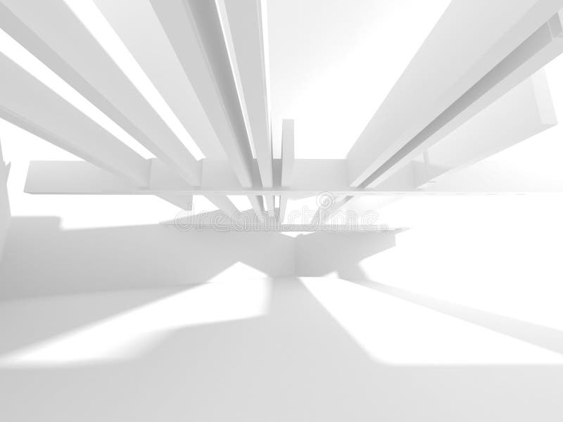 White Architecture Construction Modern Interior Background Stock ...