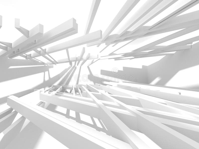 White Architecture Construction Modern Interior Background Stock ...