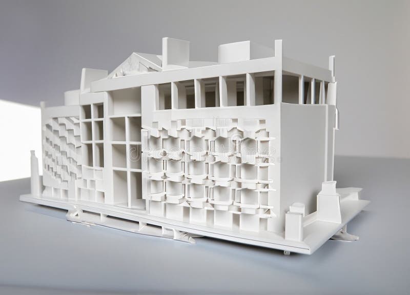 The White Architecture Model on the Board Editorial Stock Image ...