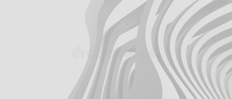 White Architecture Wave Background 3D Render Stock Illustration ...