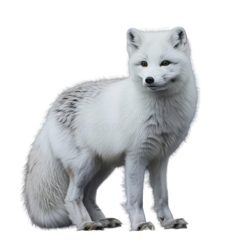 A White Arctic Fox Standing Stock Image - Illustration of winter, wild ...