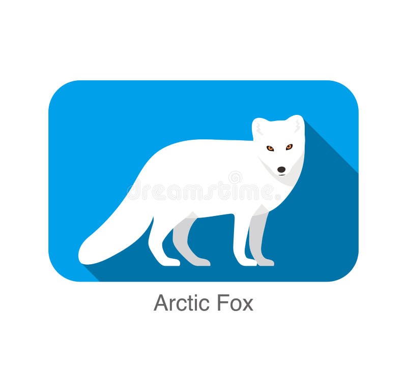 White Arctic Fox Standing, Illustration Vector Stock Vector ...