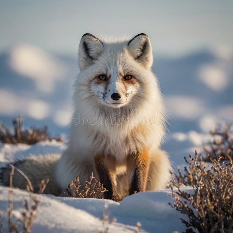 White Arctic polar Fox stock illustration. Illustration of wildlife ...