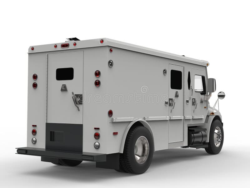 White Armored Transport Van - Side View Stock Illustration ...