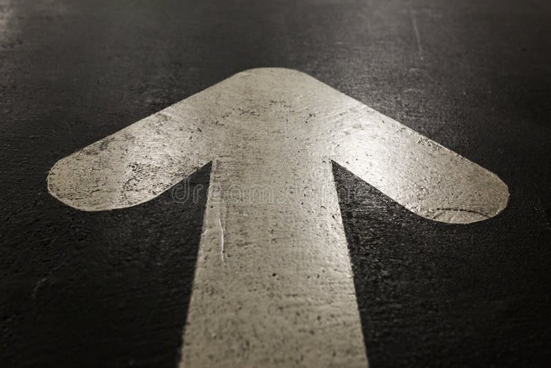 White Arrow on Black Background Stock Photo - Image of follow ...